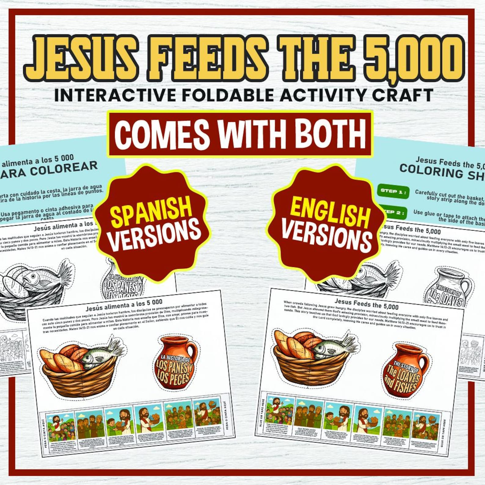 Instant Download Jesus Feeds the 5000/loaves and Fishes Foldable Craft ...