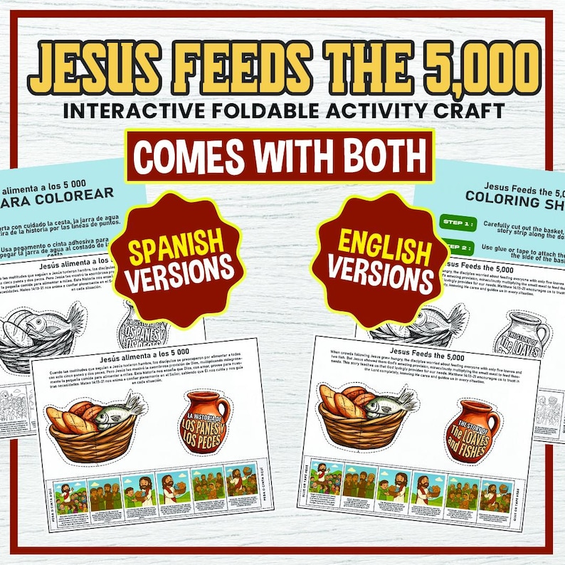 Instant Download Jesus Feeds the 5000/loaves and Fishes Foldable Craft ...