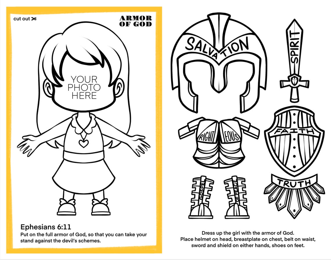 Instant Download Printable Armor of God Cutout Activity Great - Etsy