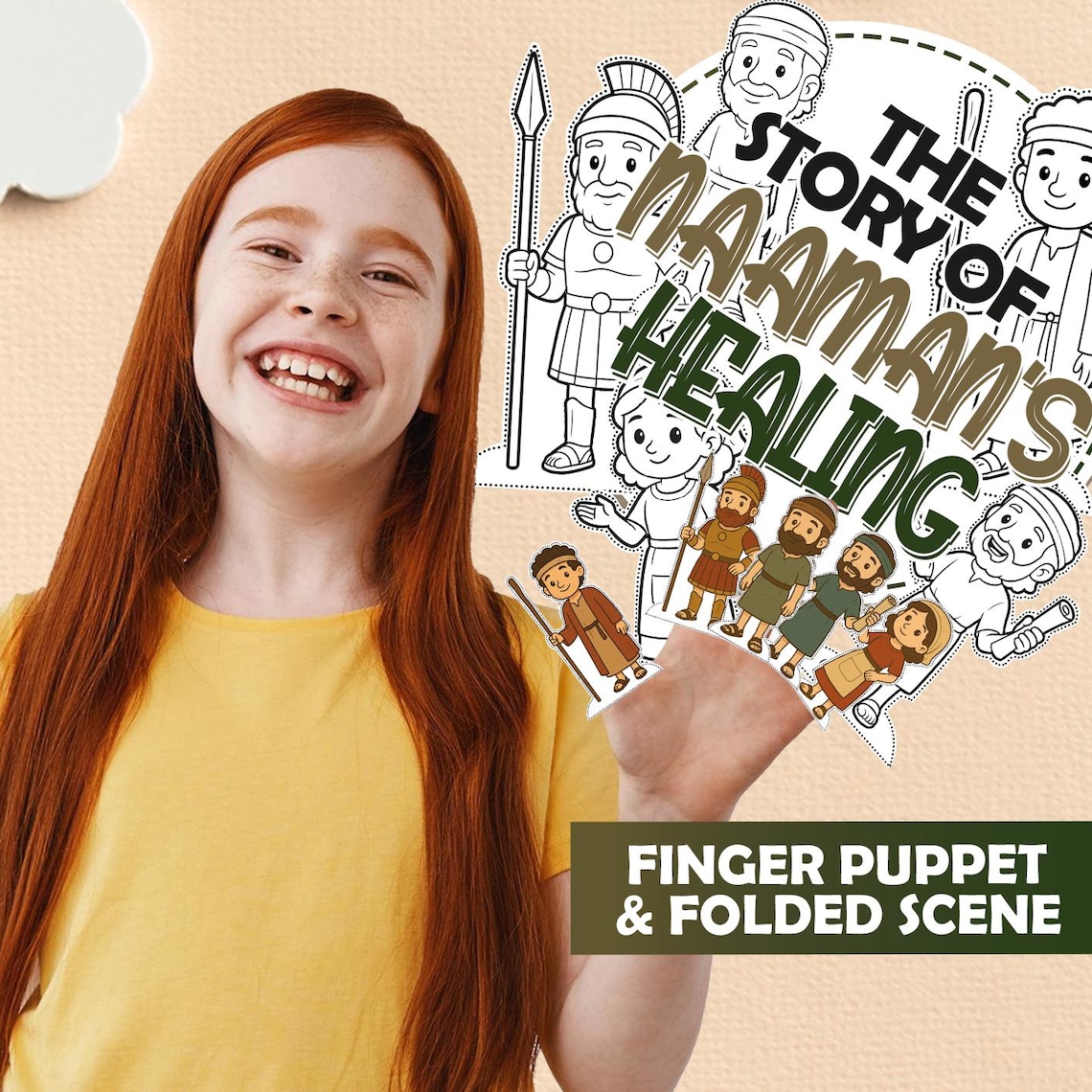 Naaman is Healed Bible Story Craft | Finger Puppets, Paper Dolls ...
