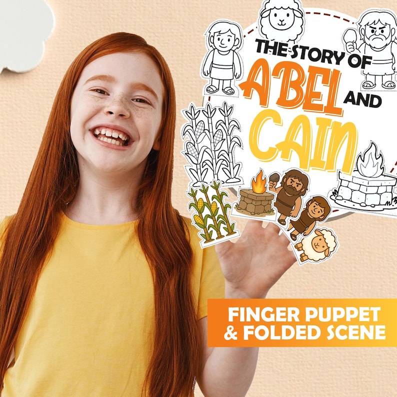 Cain & Abel Bible Story Craft | Finger Puppets, Paper Dolls ...
