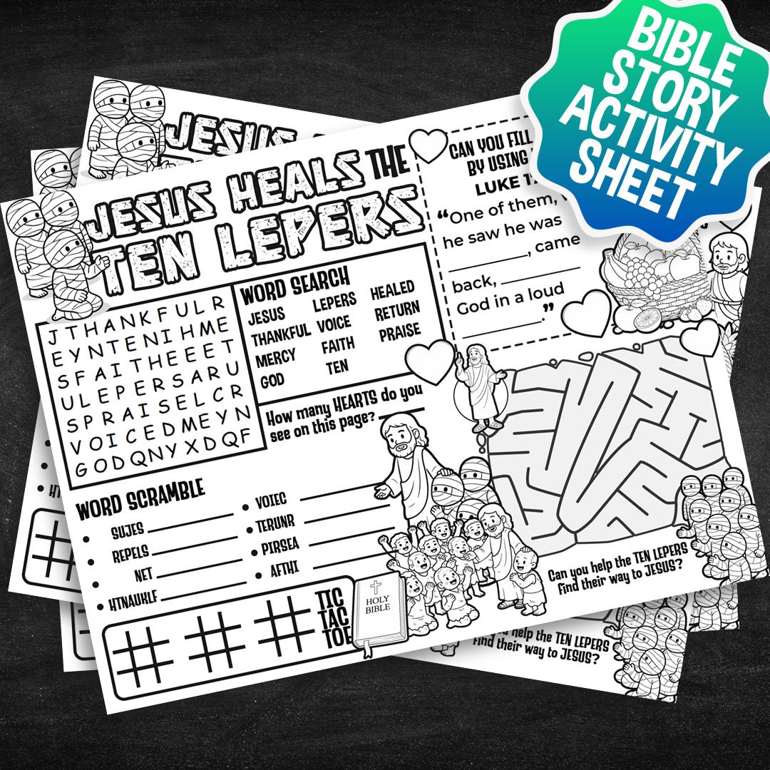 Jesus Heals the Ten Lepers Activity Sheet – Instant Download, Great ...