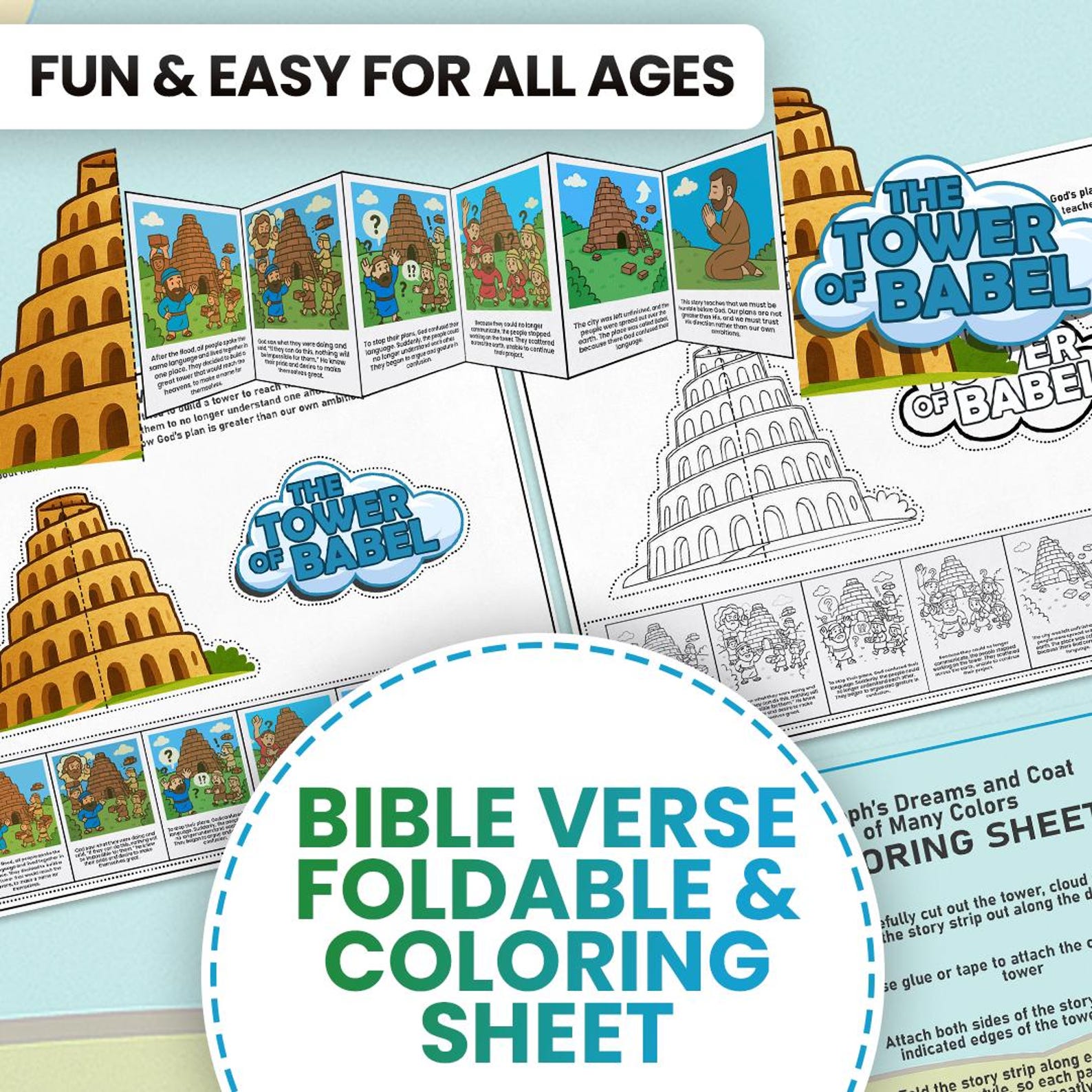Instant Download Tower of Babel Foldable Craft Activity, Great for ...