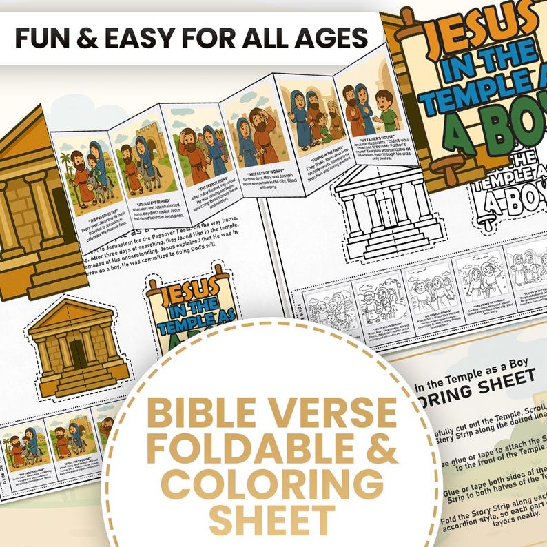 Jesus in the Temple as a Boy Instant Download, Great for Christian Kids ...
