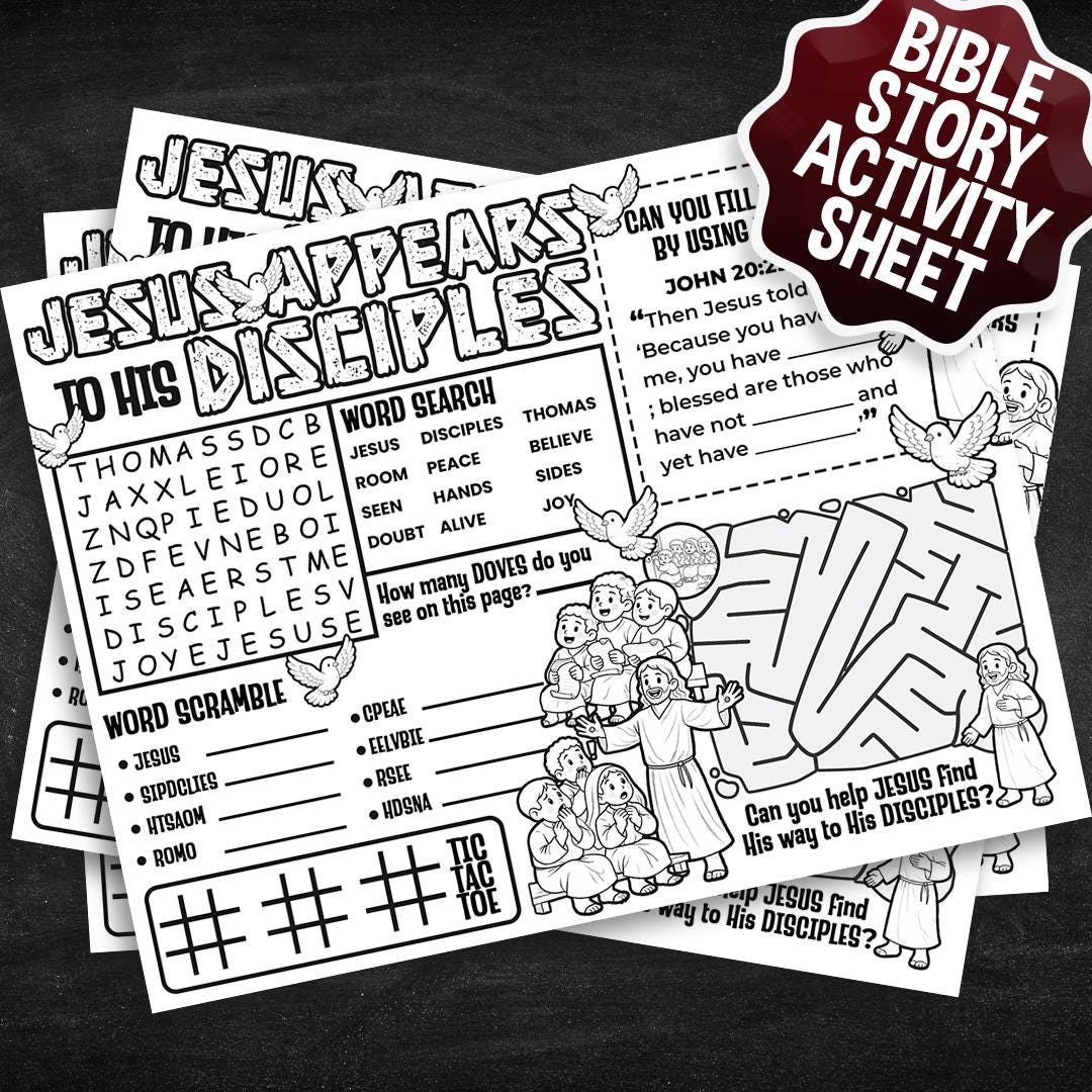 Jesus Appears to His Disciples Craft Printable, Bible Story Activity ...