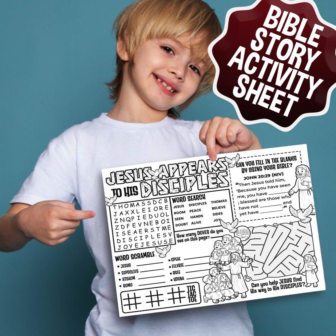 Jesus Appears to His Disciples Craft Printable, Bible Story Activity ...