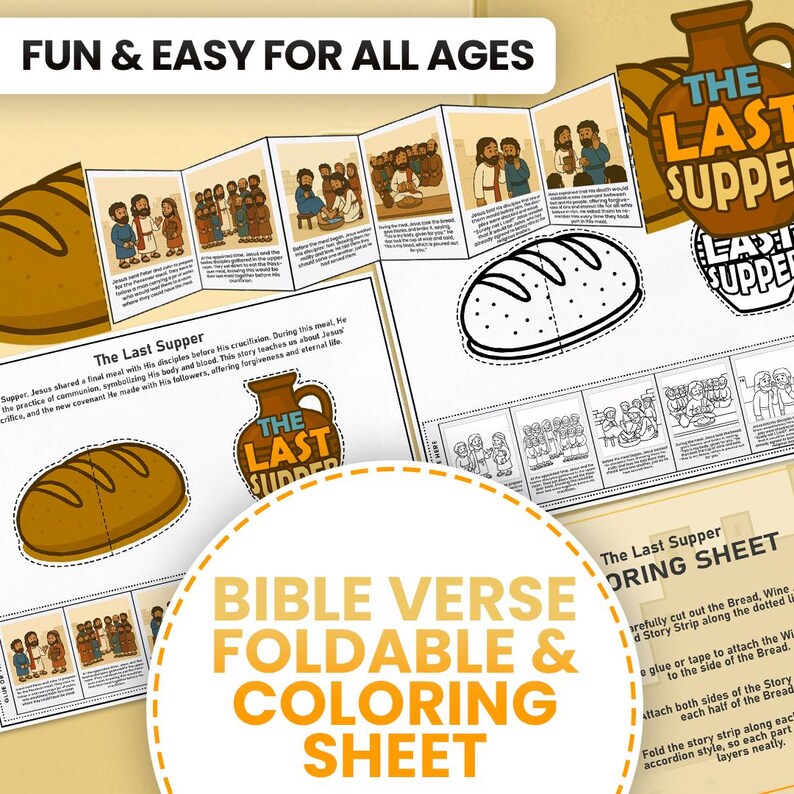 Instant Download the Last Supper Foldable Craft Activity, Great for ...