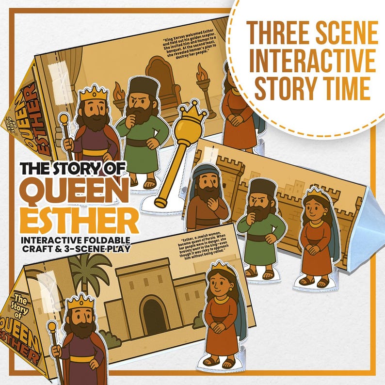 Queen Esther Craft | Finger Puppets, Paper Dolls, Interactive Activity ...