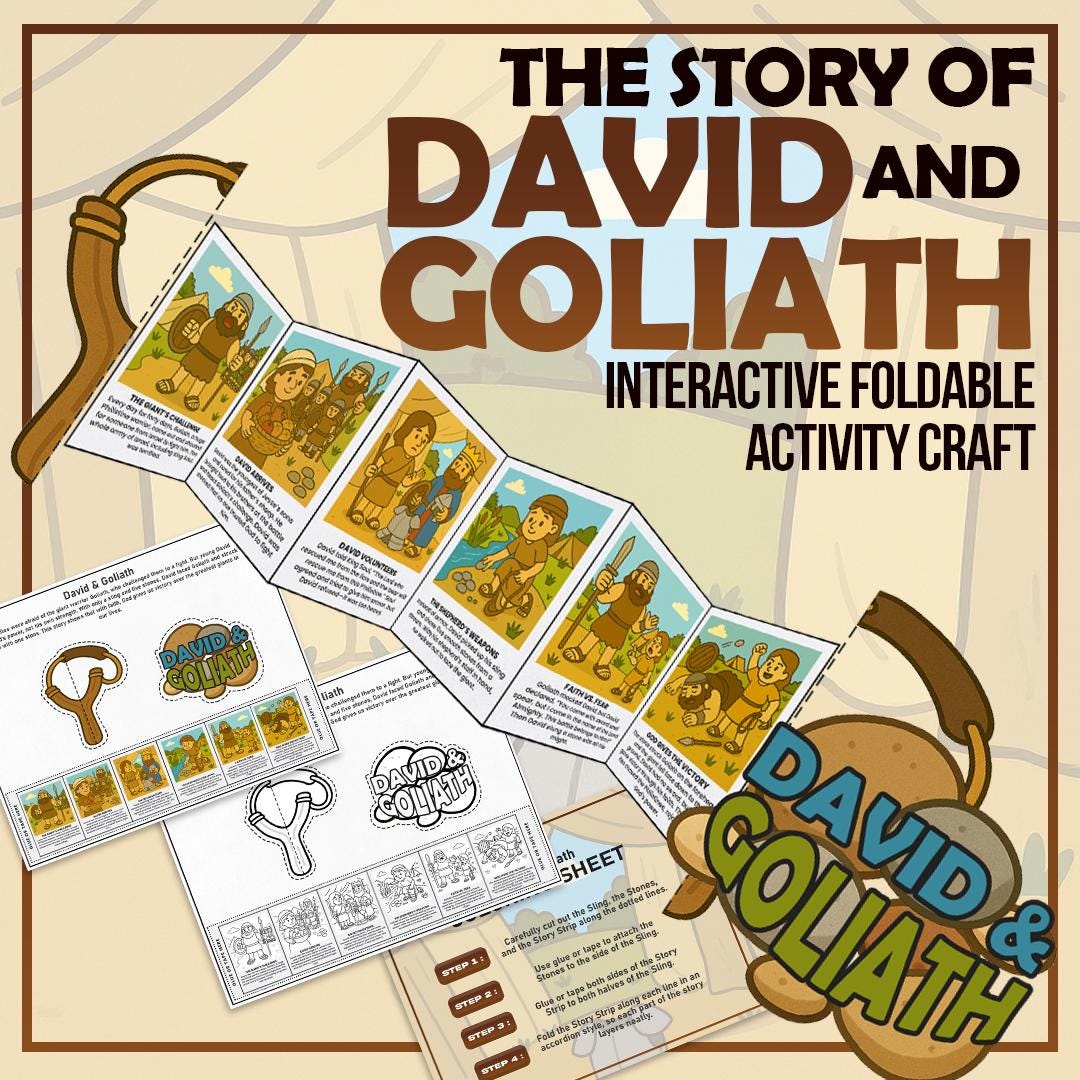 David & Goliath Instant Download, Great for Christian Kids ...