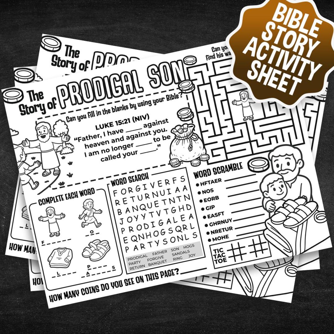 The Prodigal Son Activity Sheet – Instant Download, Great Craft for ...