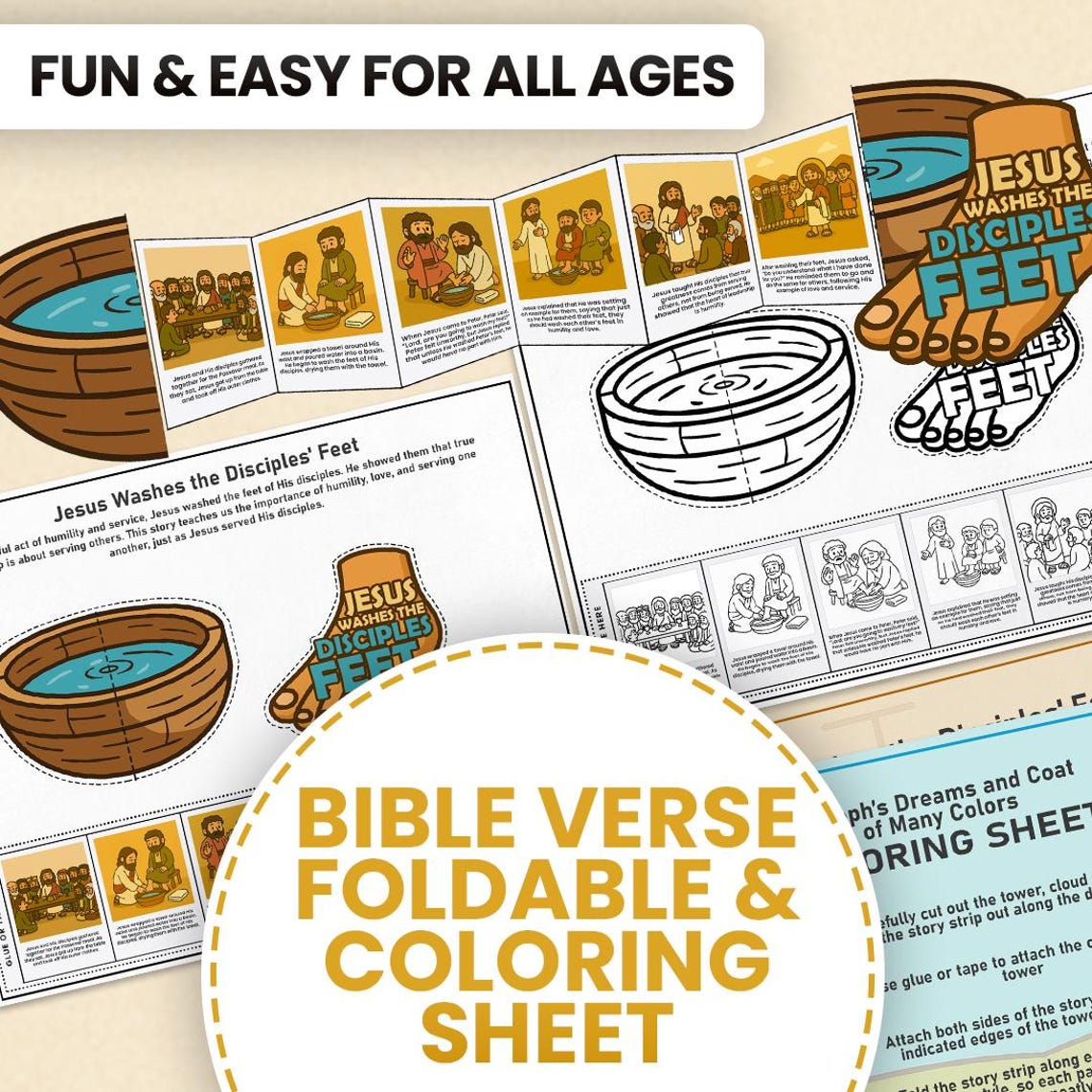 Instant Download Jesus Washes the Disciple's Feet Craft Activity, Great ...