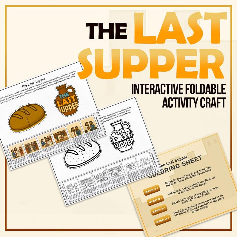 Instant Download the Last Supper Foldable Craft Activity, Great for ...