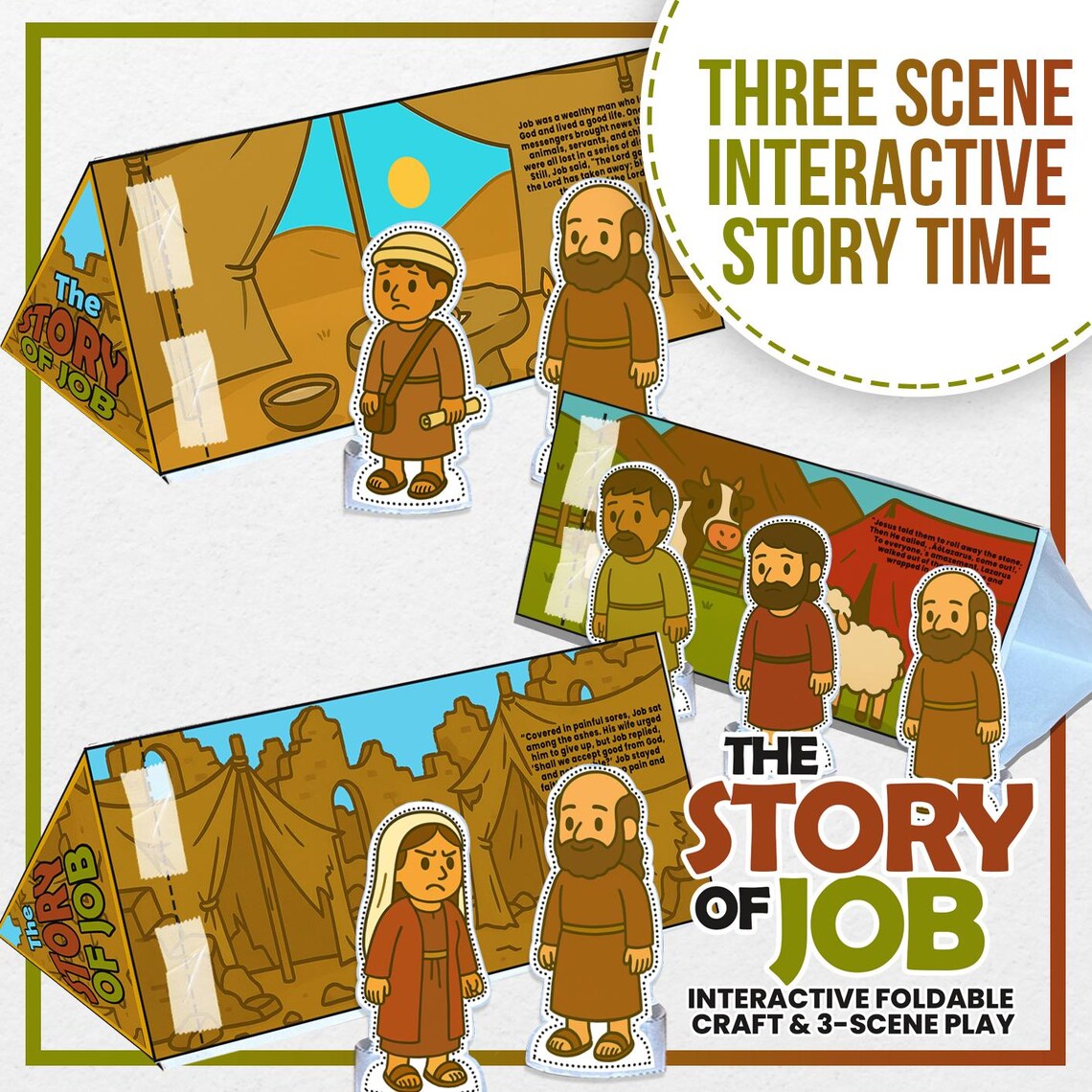 Job Bible Story Craft | Finger Puppets, Paper Dolls, Interactive ...