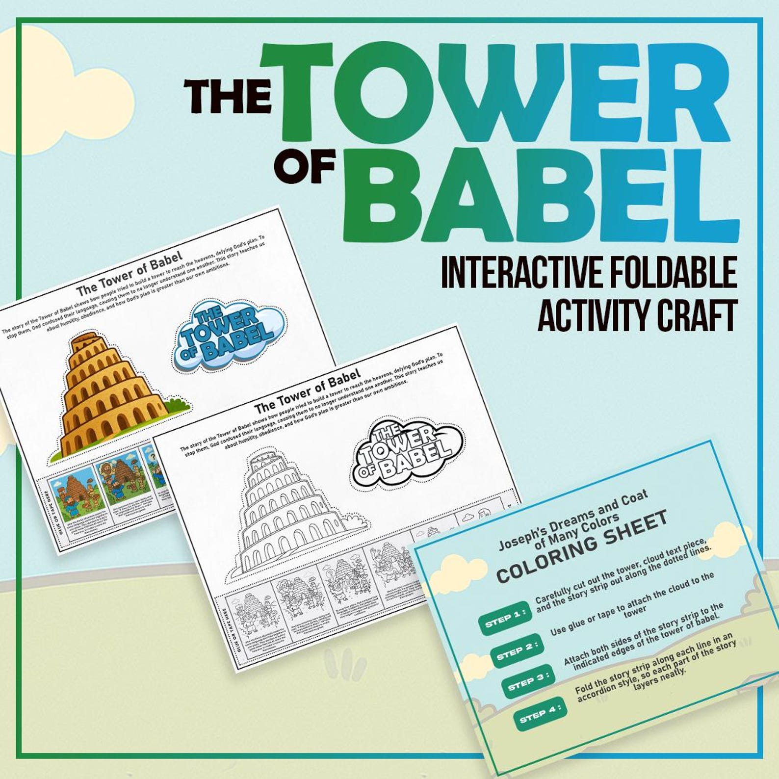Instant Download Tower of Babel Foldable Craft Activity, Great for ...