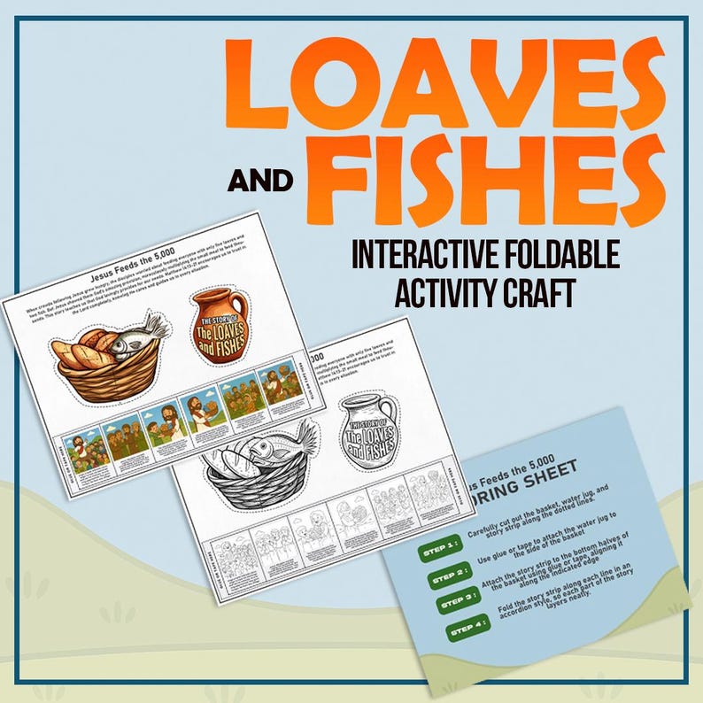 Instant Download Jesus Feeds the 5000/loaves and Fishes Foldable Craft ...