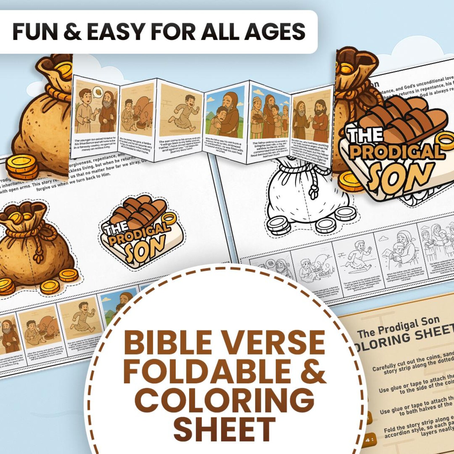 Instant Download the Prodigal Son Foldable Craft Activity, Great for ...