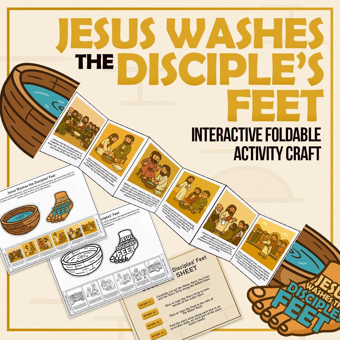 Instant Download Jesus Washes the Disciple's Feet Craft Activity, Great ...
