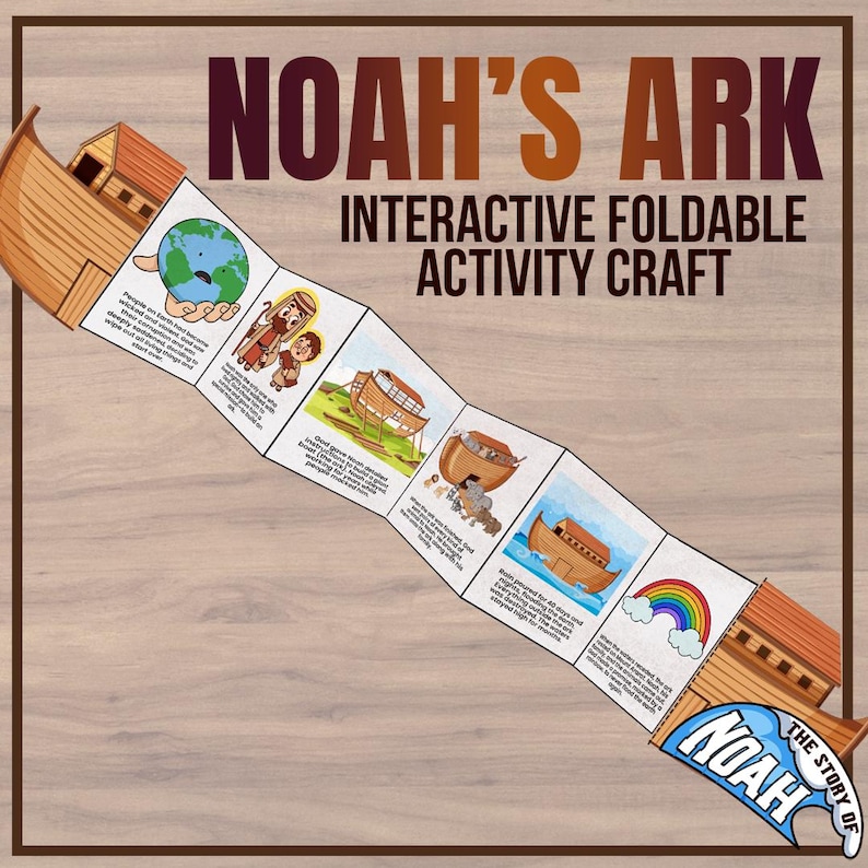 Instant Download Printable Noah's Ark Foldable Craft Activity, Great ...