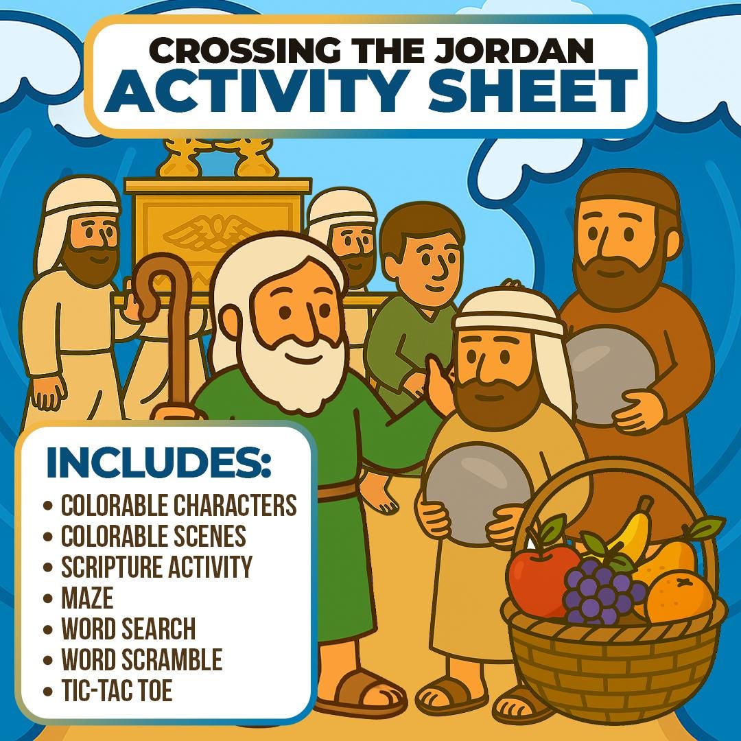 Crossing the Jordan Activity Sheet – Instant Download, Great Craft for ...