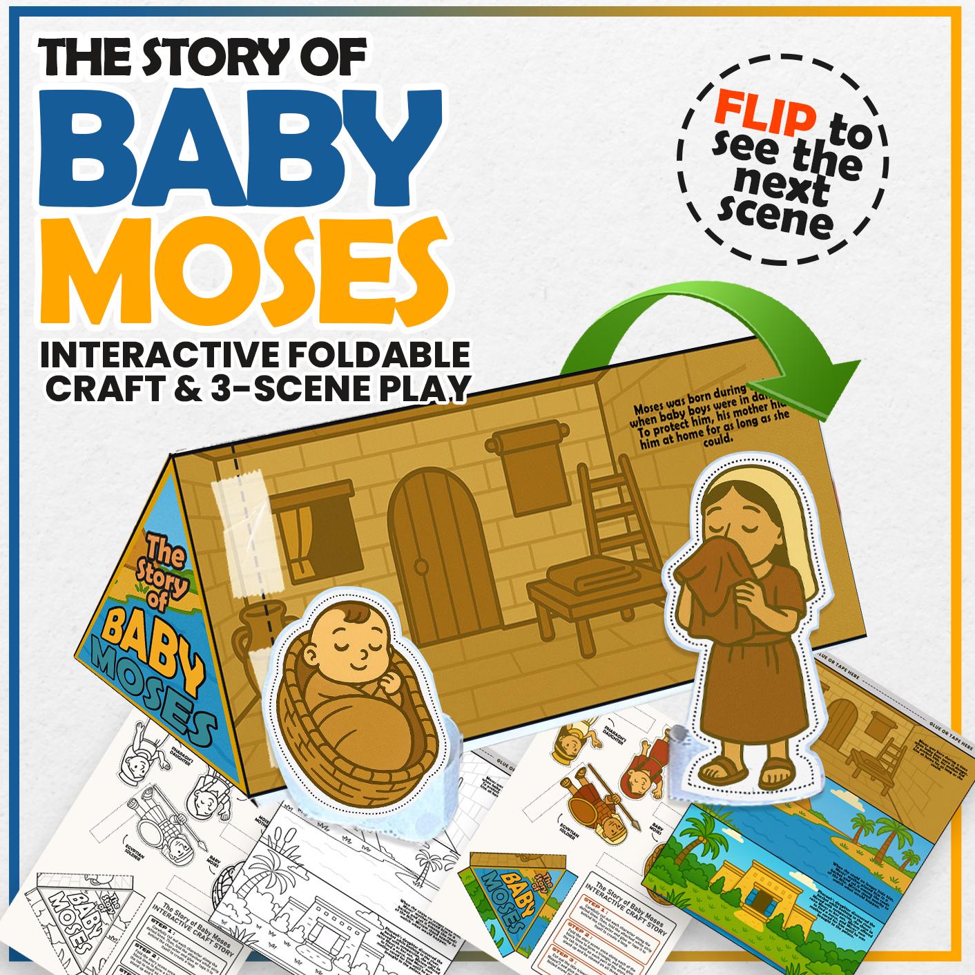 Baby Moses Bible Craft | Finger Puppets, Paper Dolls, Interactive ...