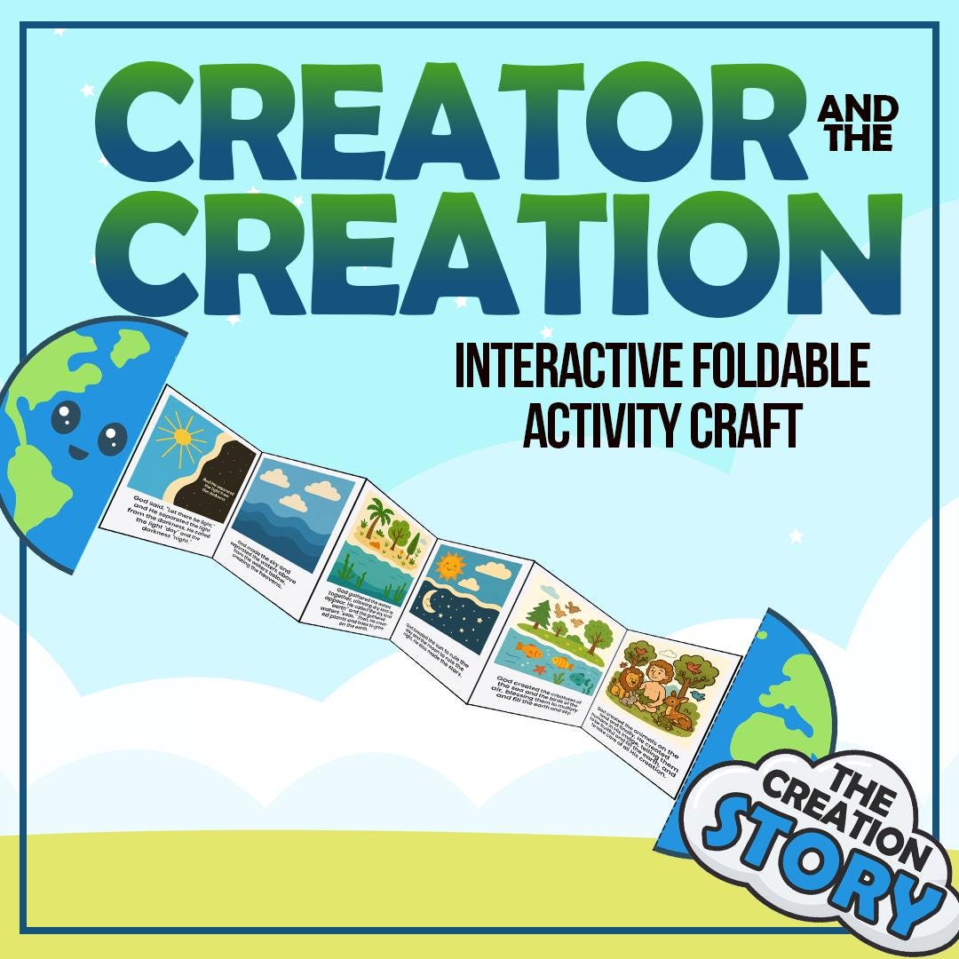 Creation Story Foldable Craft Instant Download, 7 Days of Creation ...