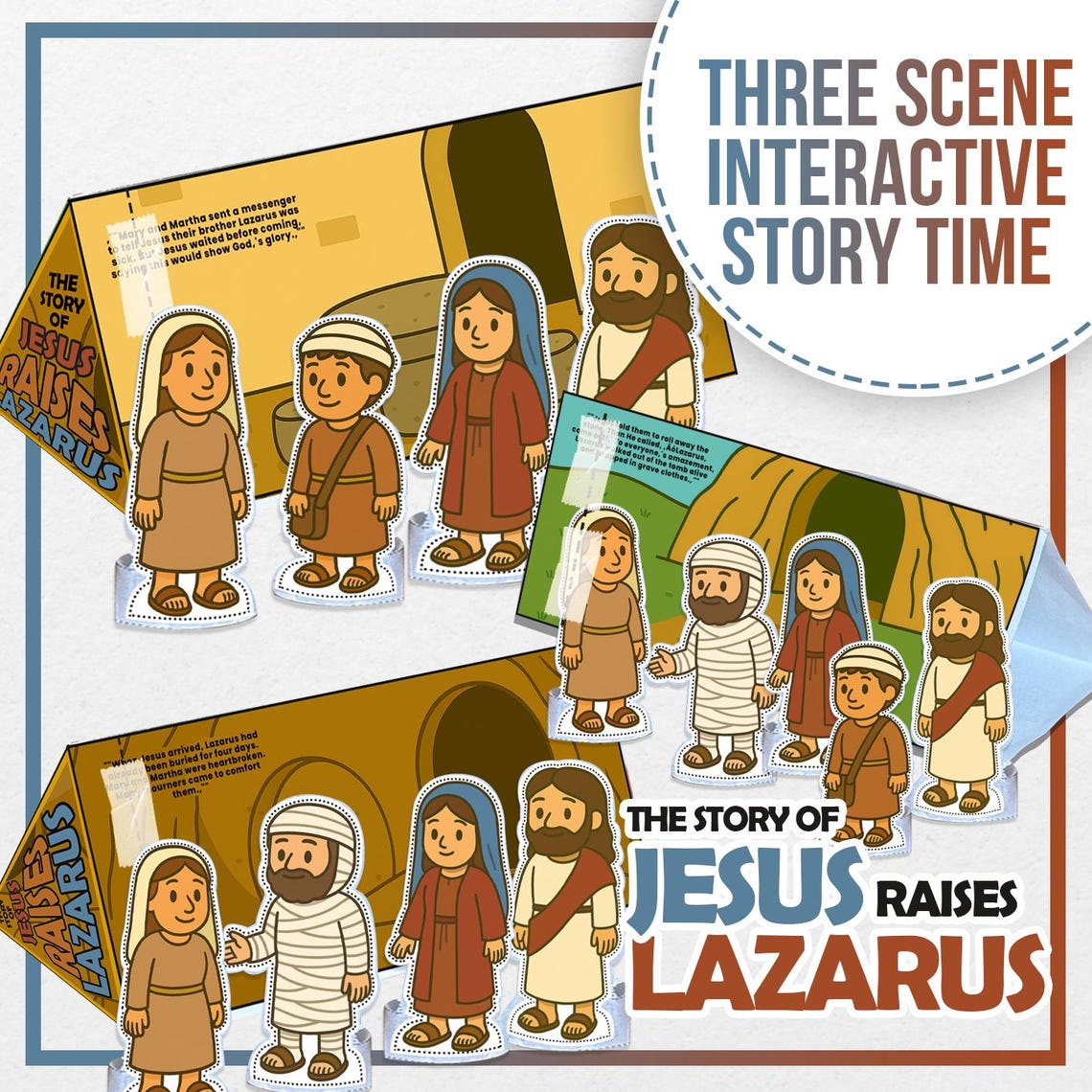 Jesus Raises Lazarus Finger Puppet Craft Instant Download, Interactive ...
