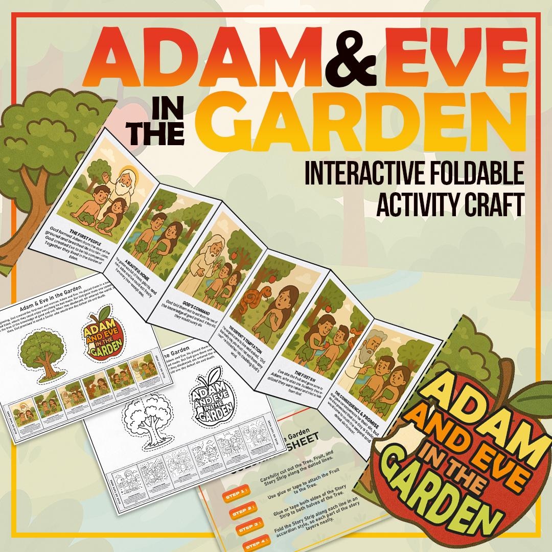 Adam & Eve in the Garden Instant Download, Great for Christian Kids ...