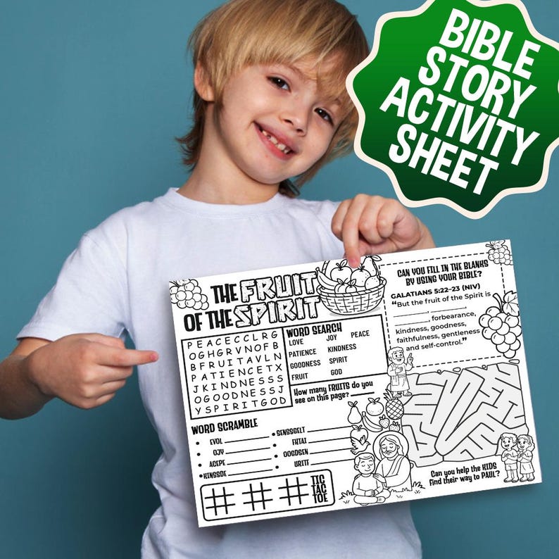 Fruit of the Spirit Activity Sheet – Instant Download, Great Craft for ...