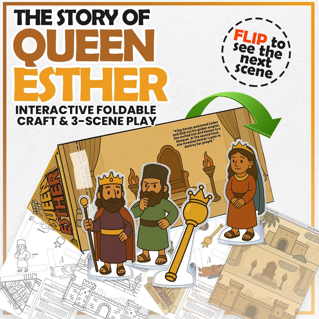 Queen Esther Craft | Finger Puppets, Paper Dolls, Interactive Activity ...