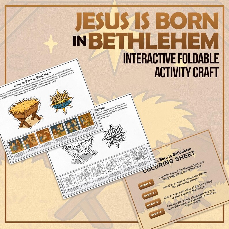 Jesus is Born in Bethlehem Instant Download, Great for Christian Kids ...