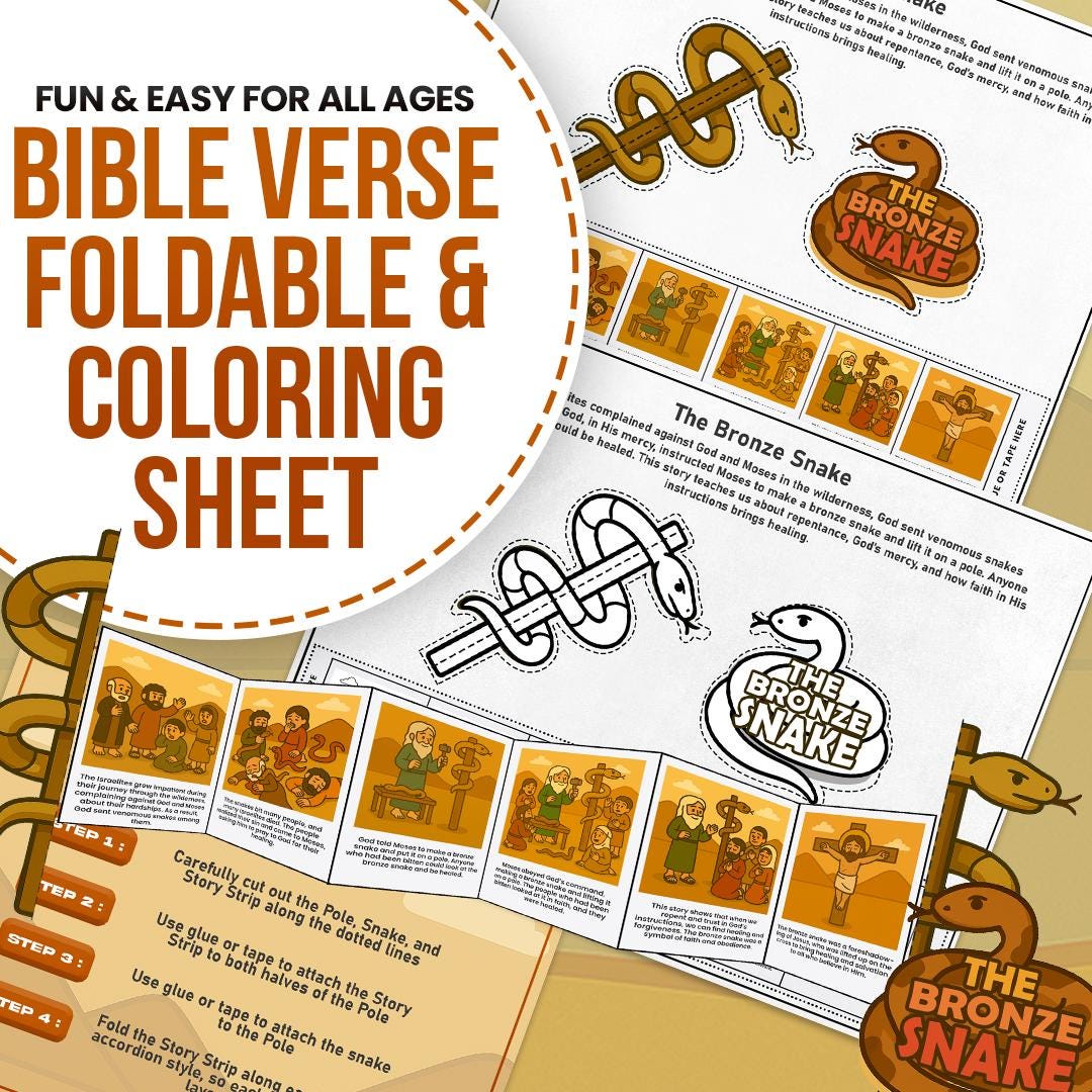 Instant Download the Bronze Snake Foldable Craft Activity, Great for ...
