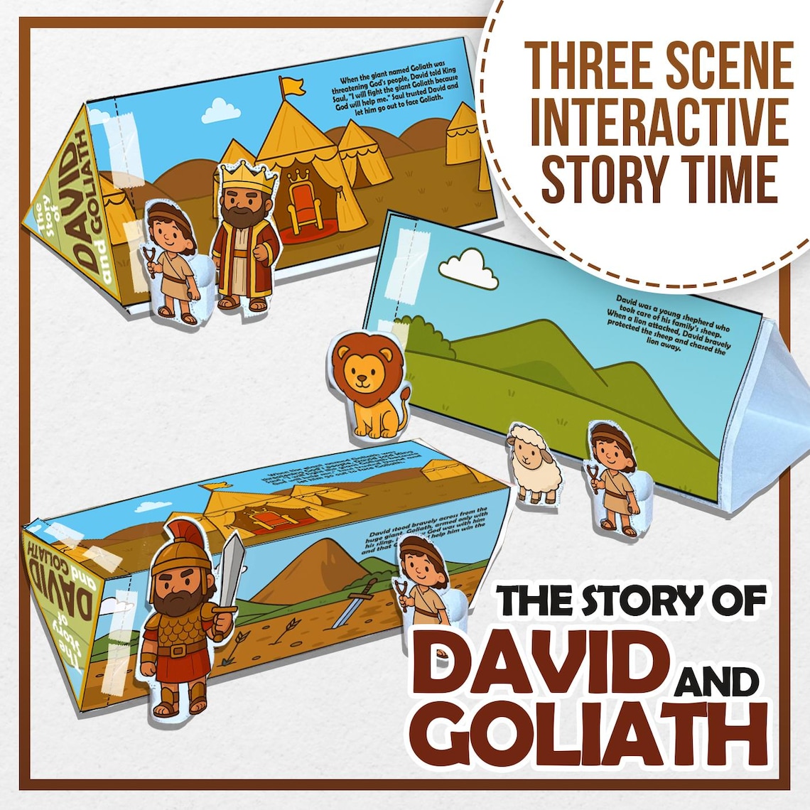 David & Goliath Bible Story Craft | Finger Puppets, Paper Dolls ...
