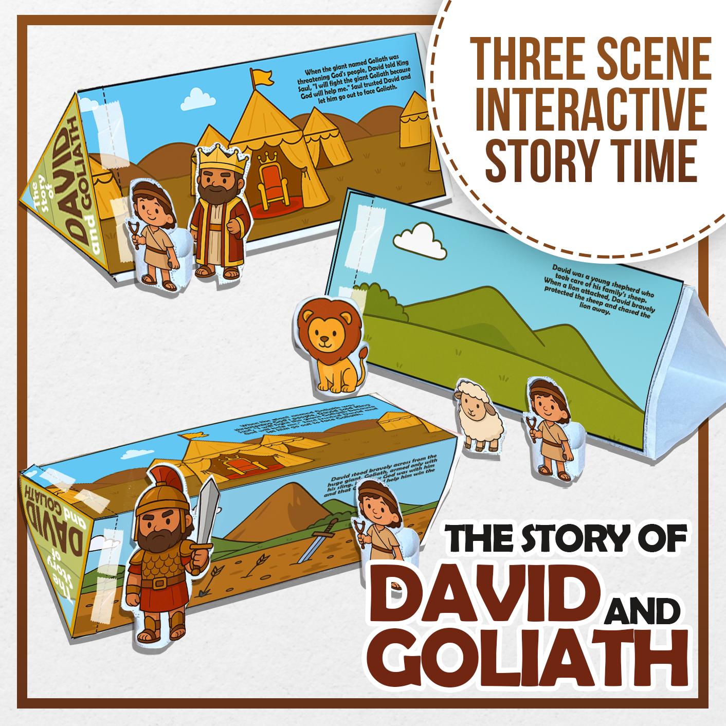 David & Goliath Bible Story Craft | Finger Puppets, Paper Dolls ...