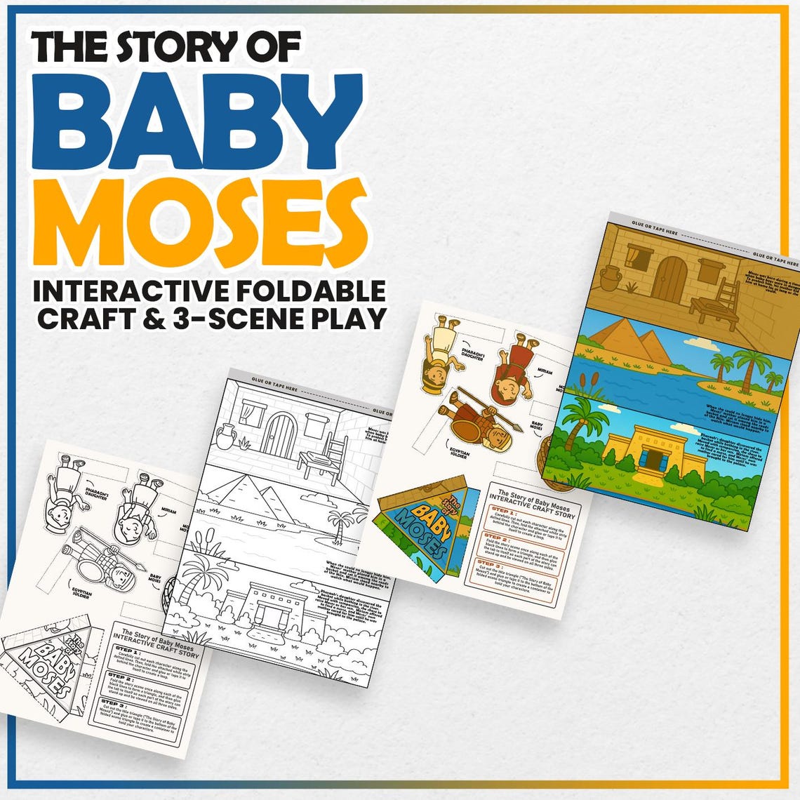 Baby Moses Bible Craft | Finger Puppets, Paper Dolls, Interactive ...