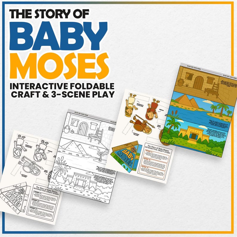 Baby Moses Bible Craft | Finger Puppets, Paper Dolls, Interactive ...