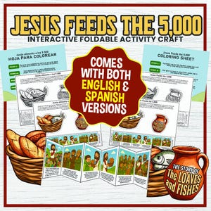 Instant Download Jesus Feeds the 5000/loaves and Fishes Foldable Craft ...