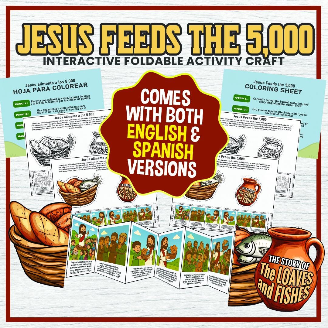 Instant Download Jesus Feeds the 5000/loaves and Fishes Foldable Craft ...