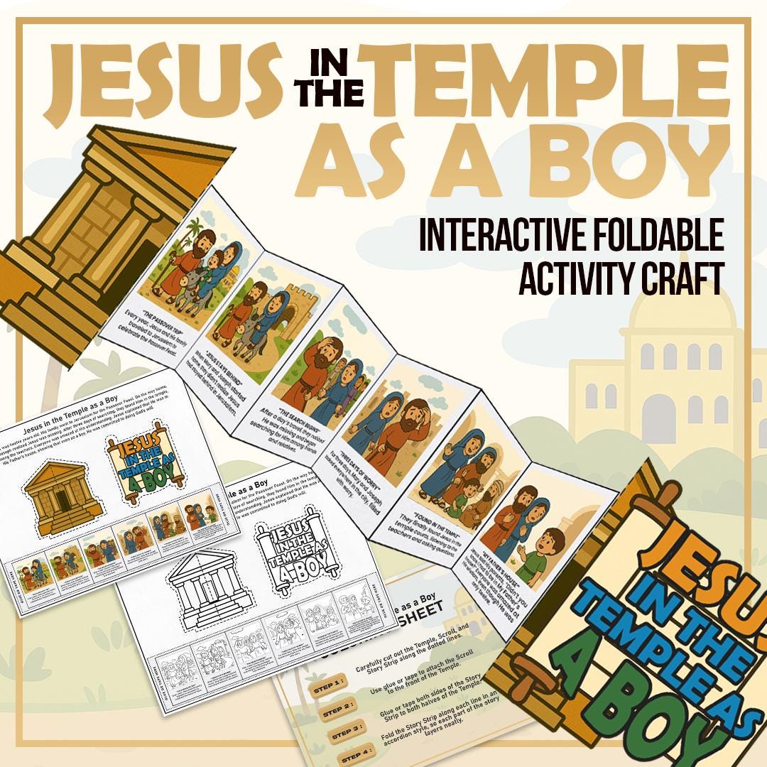 Jesus in the Temple as a Boy Instant Download, Great for Christian Kids ...