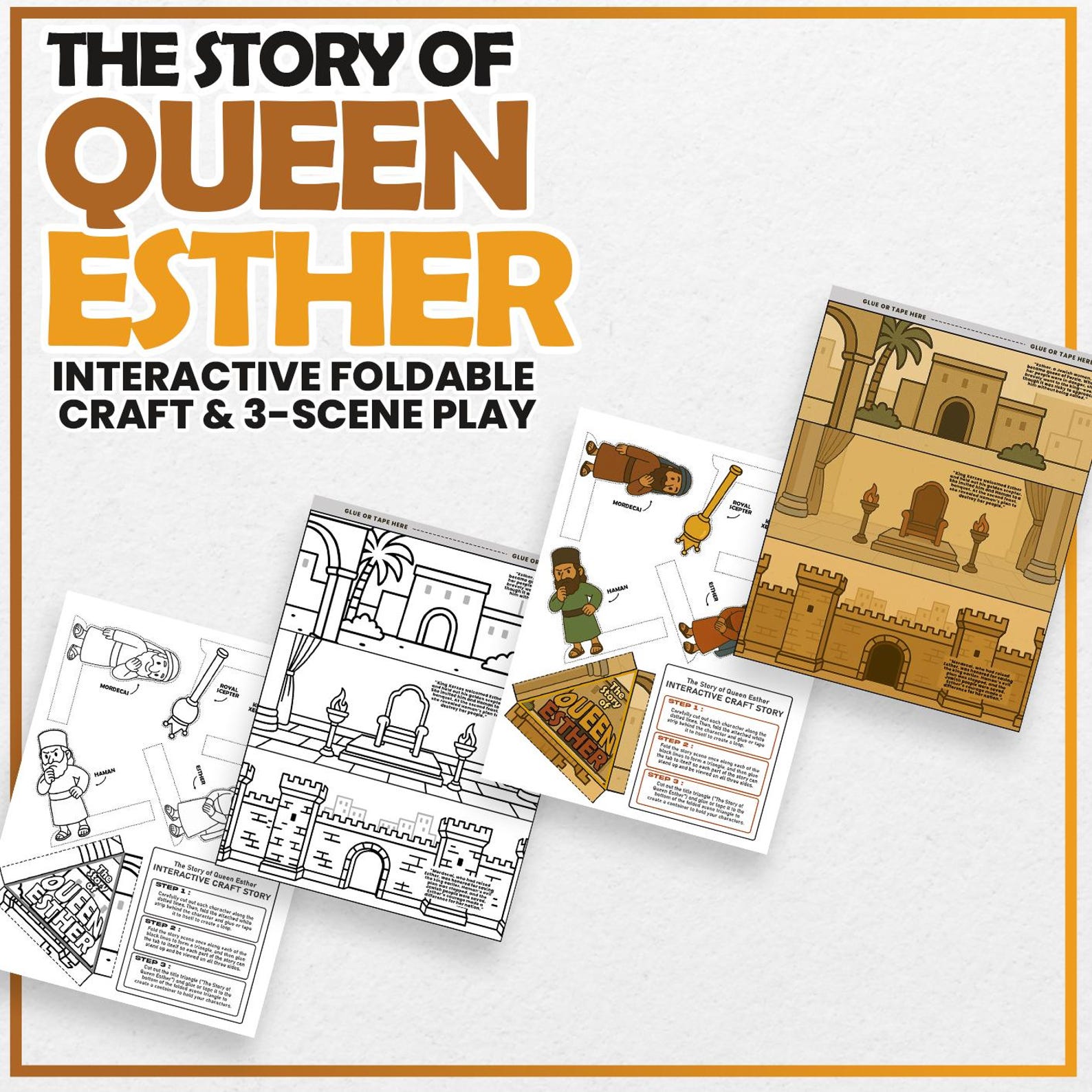 Queen Esther Craft | Finger Puppets, Paper Dolls, Interactive Activity ...