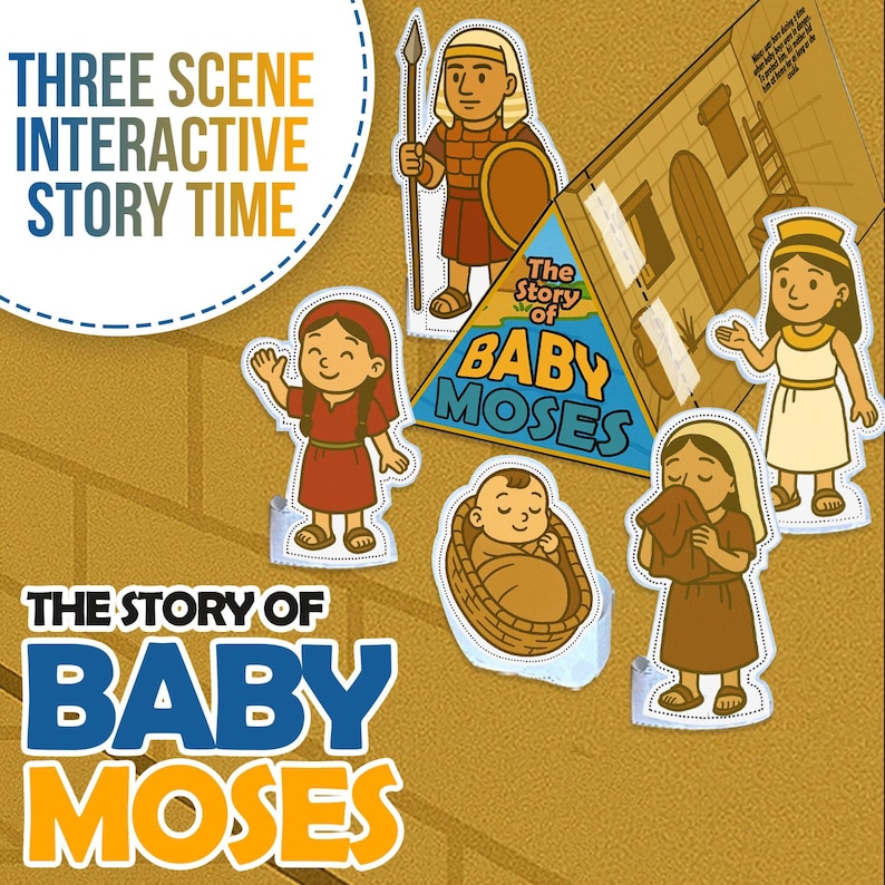 Baby Moses Bible Craft | Finger Puppets, Paper Dolls, Interactive ...
