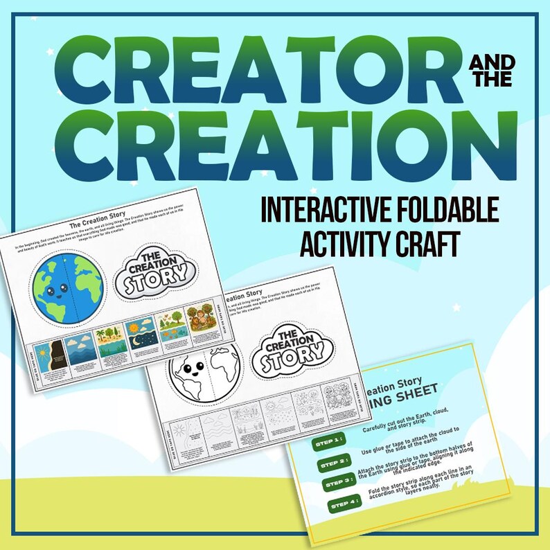 Creation Story Foldable Craft Instant Download, 7 Days of Creation ...