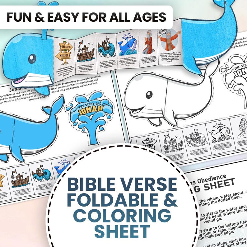 Jonah and the Whale Craft Kit – Instant Download, Great for Christian ...