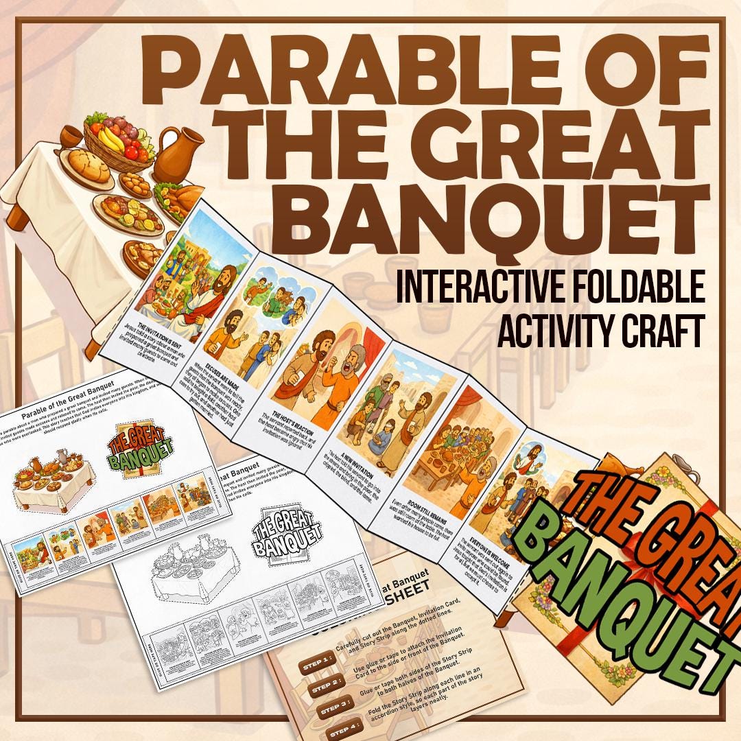 Parable of the Great Banquet Instant Download, Great for Christian Kids ...