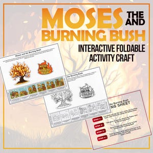 Instant Download Moses and the Burning Bush Foldable Craft Activity ...