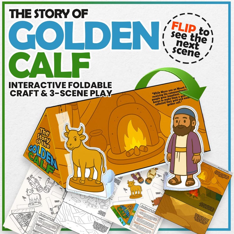 Golden Calf Bible Craft | Finger Puppets, Paper Dolls, Interactive ...