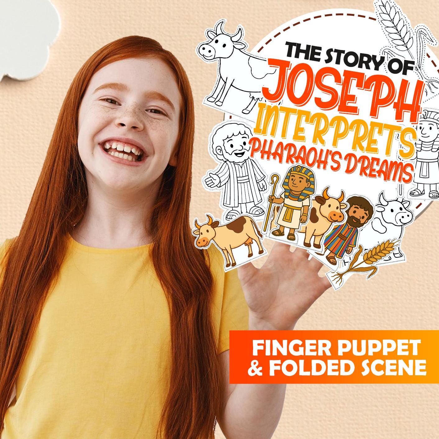 Joseph Interprets Dream Bible Craft | Finger Puppets, Paper Dolls ...