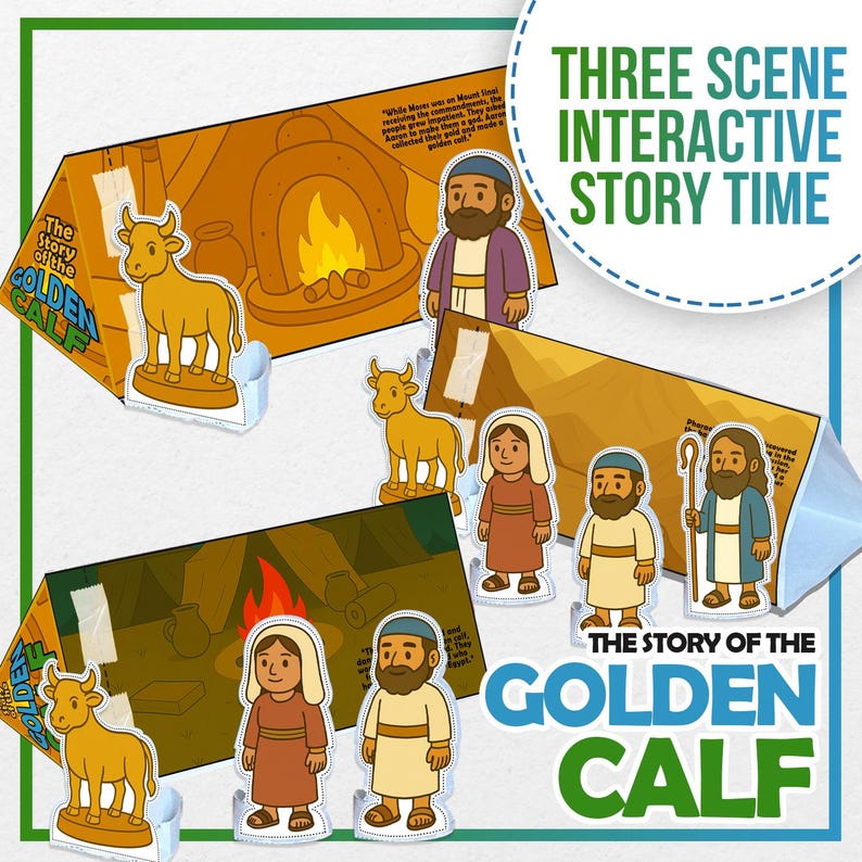 Golden Calf Bible Craft | Finger Puppets, Paper Dolls, Interactive ...