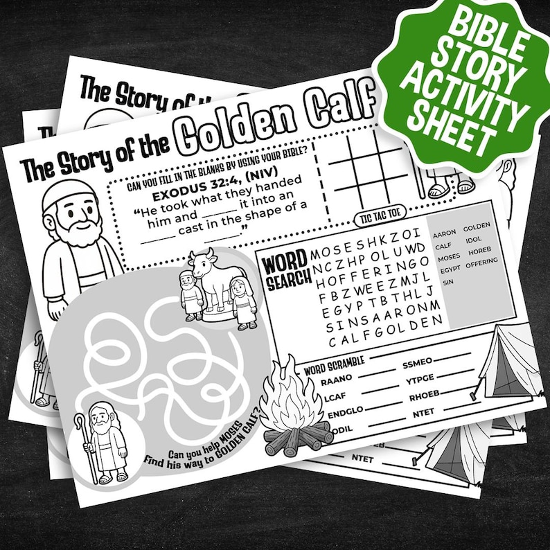 Golden Calf Activity Sheet – Instant Download, Great Craft for ...