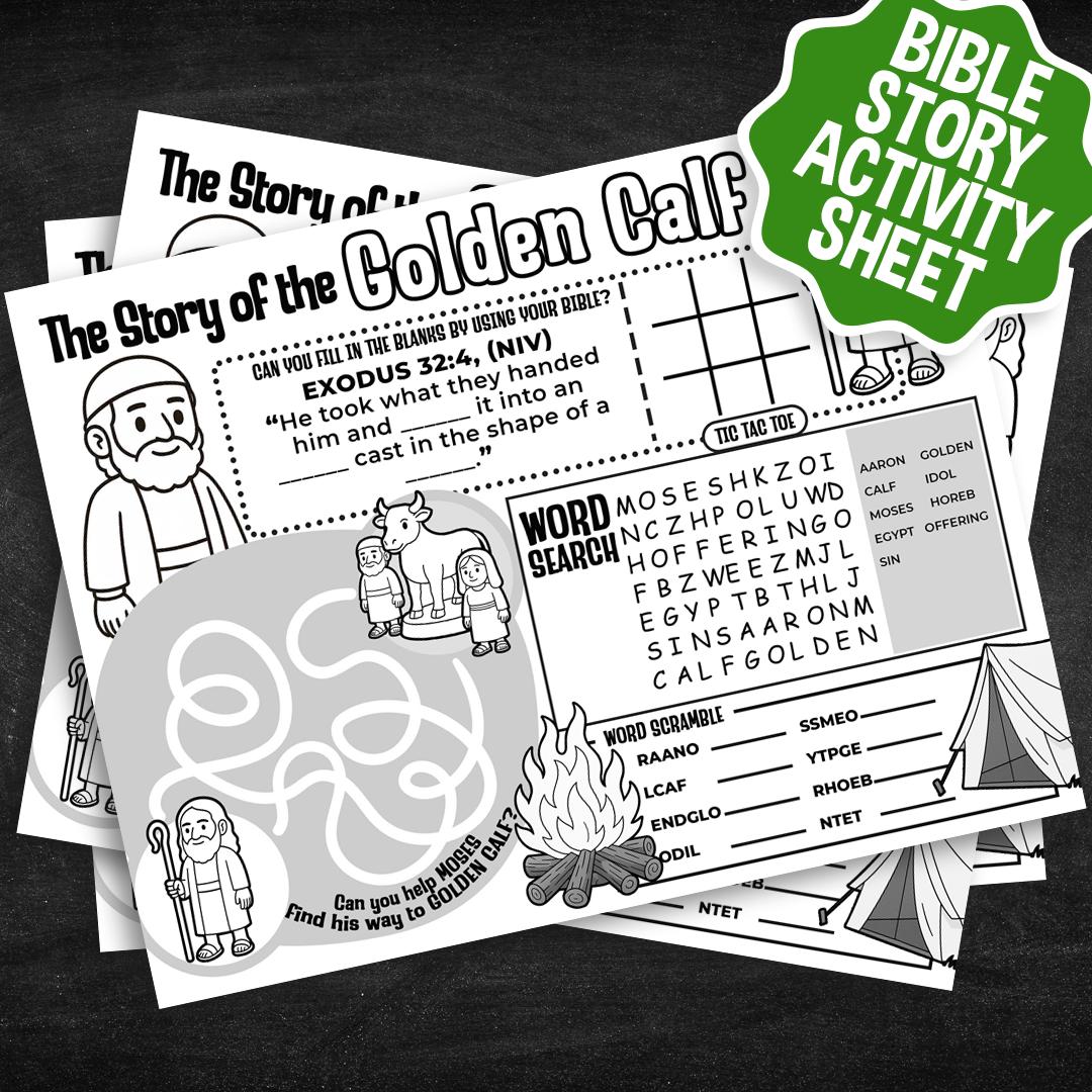 Golden Calf Activity Sheet – Instant Download, Great Craft for ...