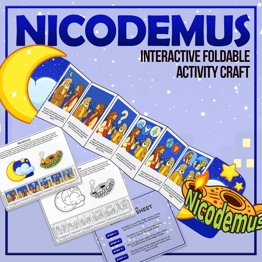 Nicodemus Bible Story Craft Printable, Born Again Craft, Sunday School ...